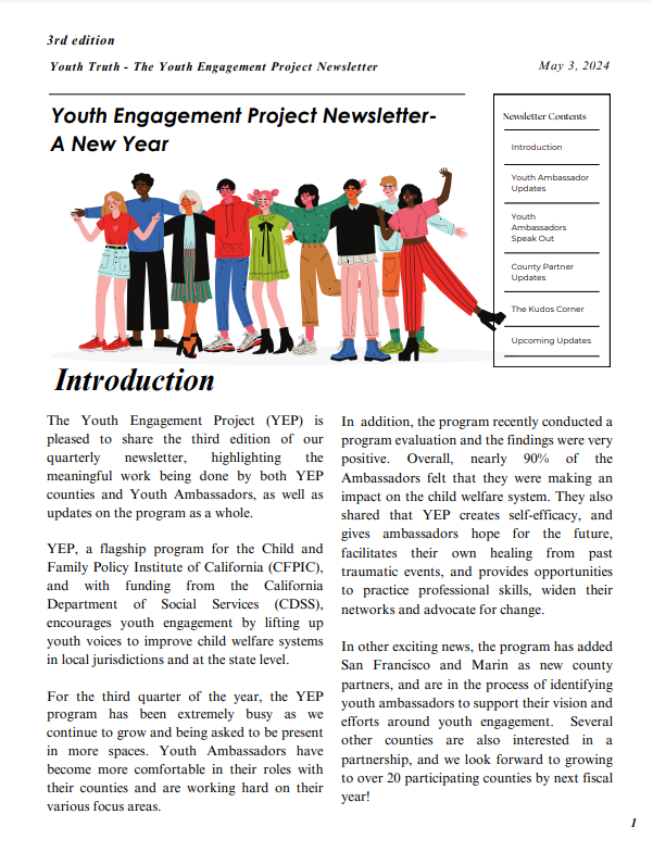 Youth Engagement Project (YEP) - Child and Family Policy Institute of ...